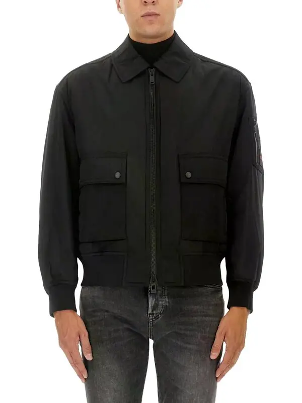 BOSS Flap-pocket Collared Jacket - Black