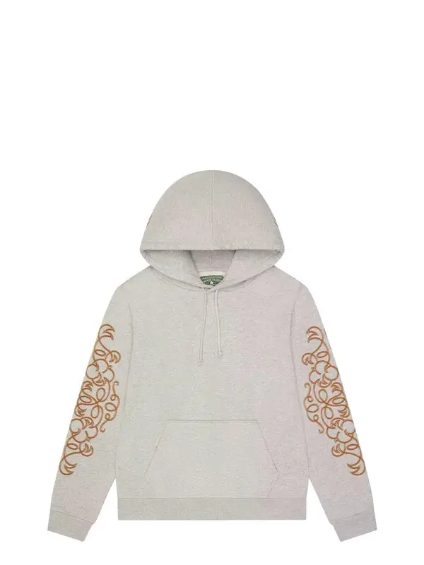 DENIM TEARS Embroidered Cotton Hoodie - Grey