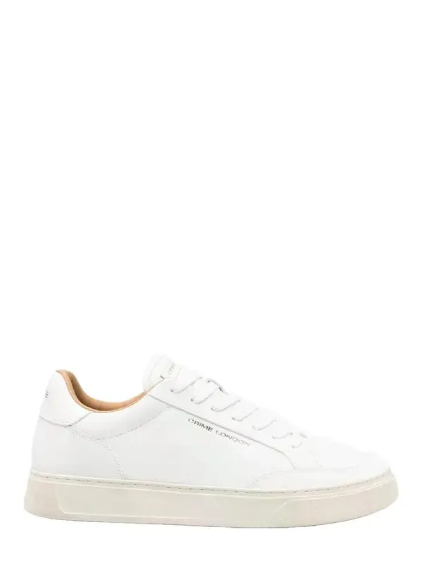 CRIME LONDON Eclipse Logo-print Leather Sneakers - White