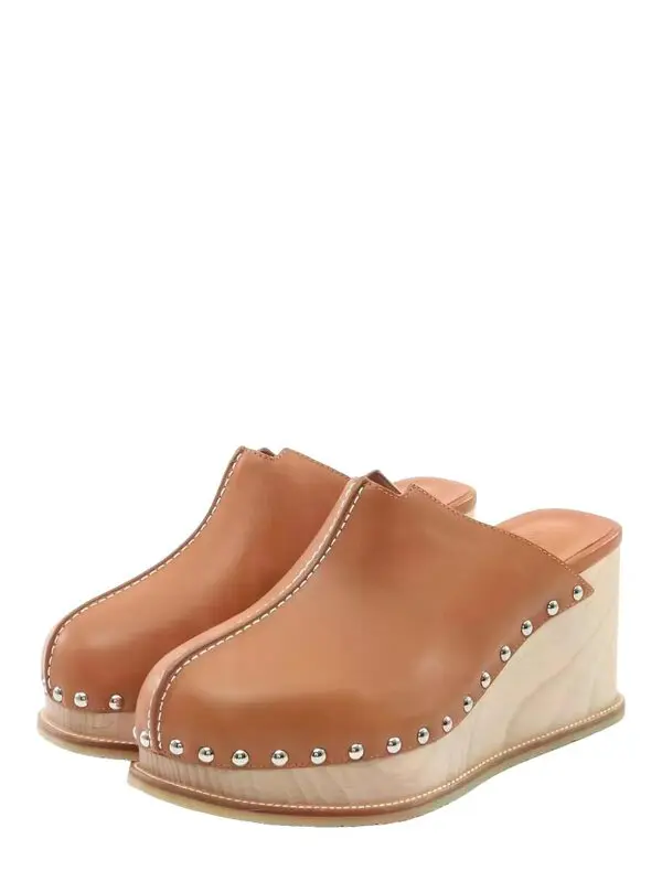 Hermès Earth Studded Mules - Brown