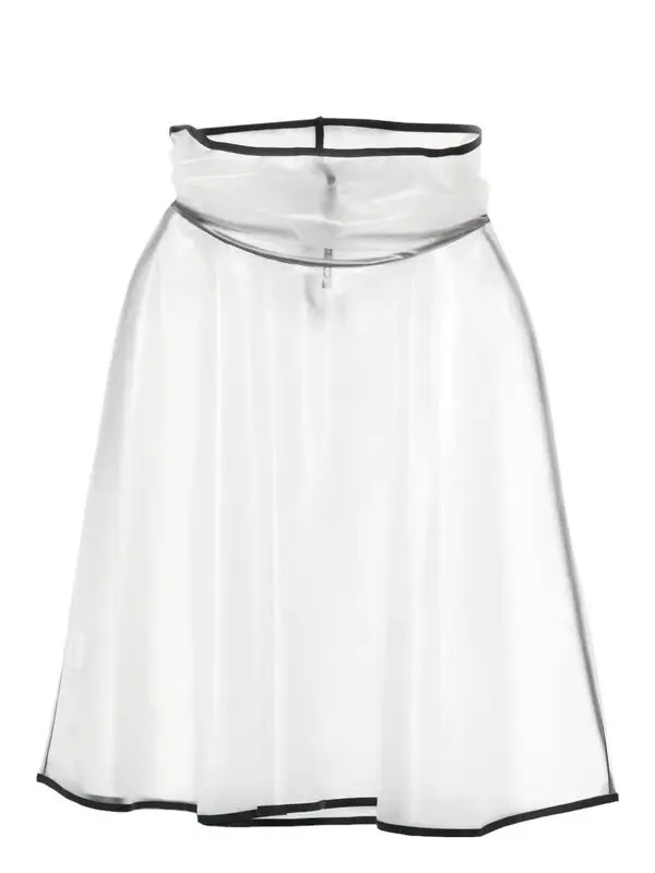 CAPE CONCEPT Hooded Contrast-trim Cape - White