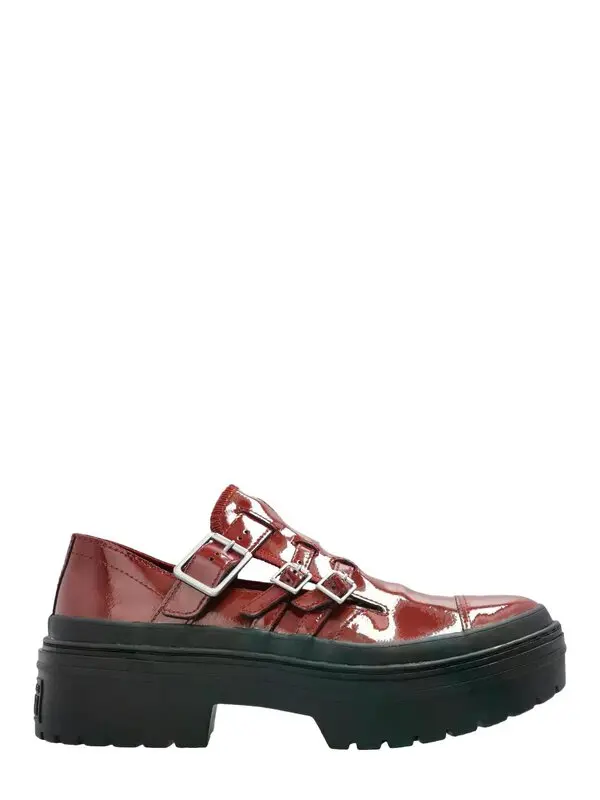 CONVERSE Buckle Flatform Pumps - Red