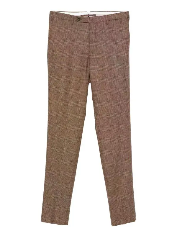 Incotex Check Trousers - Brown