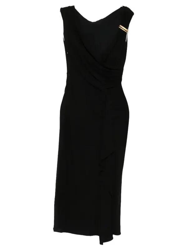 Max Mara Metal-detail Midi Dress - Black