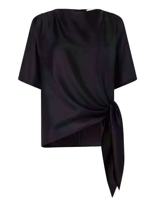 Loulou De Saison Mano Asymmetric Knot Top - Black
