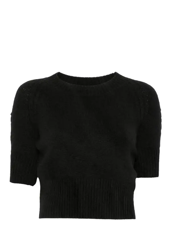 Ermanno Scervino Short-sleeve Cashmere Top - Black