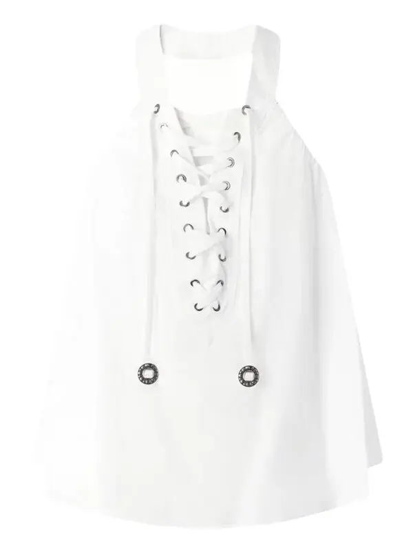 Pinko Lace-detail Halterneck Blouse - White