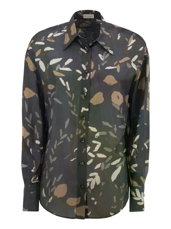 Brunello Cucinelli Patterned Button-down Shirt - Blue
