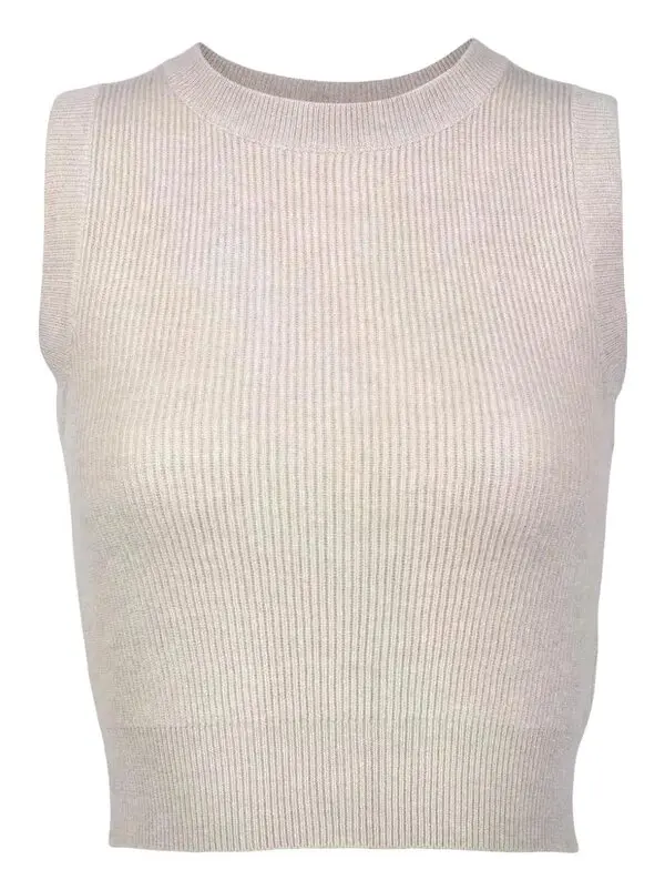 Brunello Cucinelli Ribbed-knit Top - Neutrals