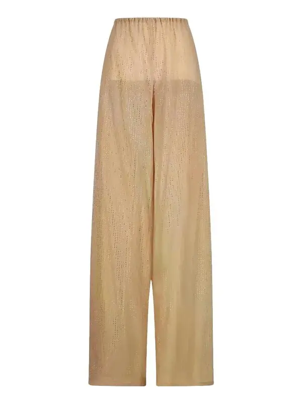 Ermanno Scervino Rhinestone-embellished Palazzo Pants - Neutrals