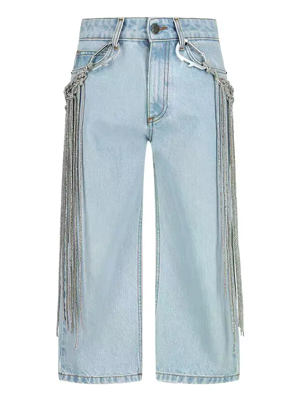 Giuseppe Di Morabito Detachable-belt Cropped Jeans - Blue