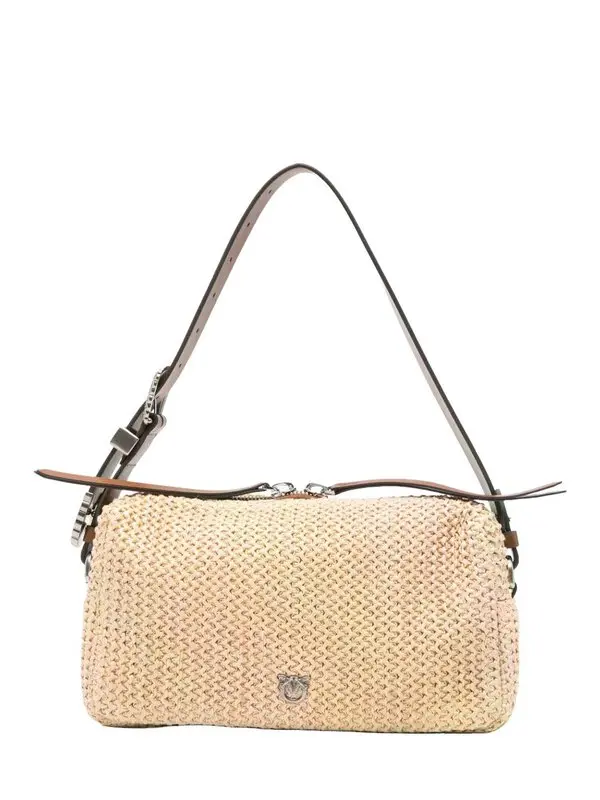 Pinko Love Birds Buckle-detail Shoulder Bag - Neutrals