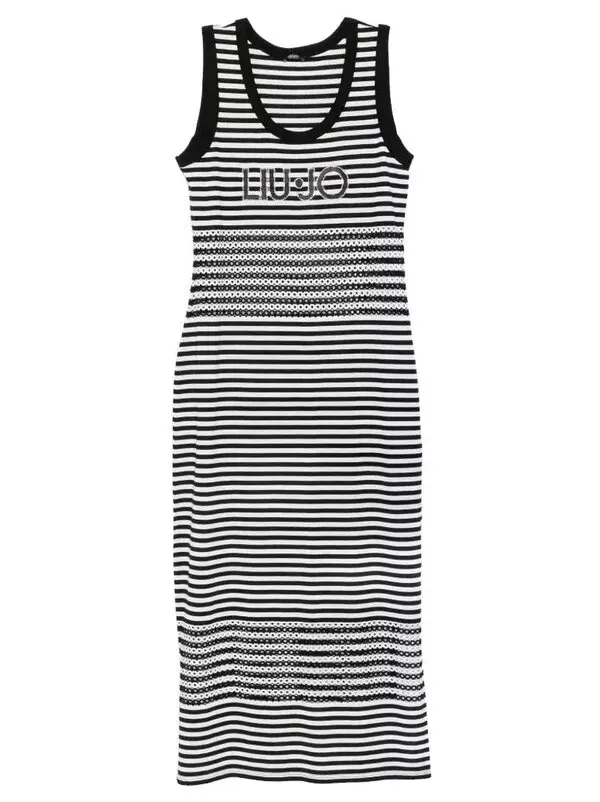Liu Jo Striped Midi Dress - White
