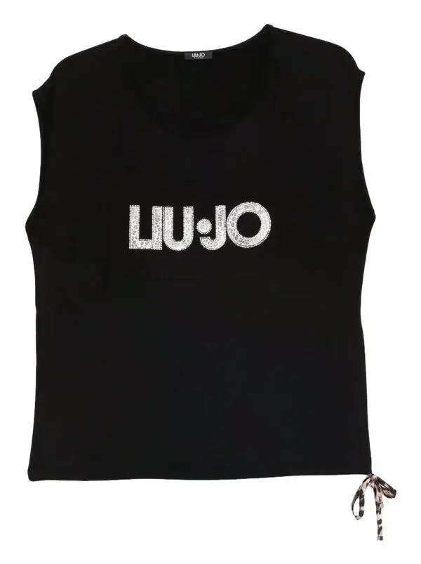 Liu Jo Logo-print Drawstring-hem T-shirt - Black