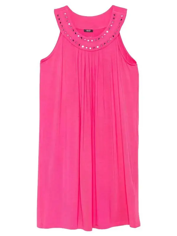 Liu Jo Crystal-embellished Pleated Mini Dress - Pink
