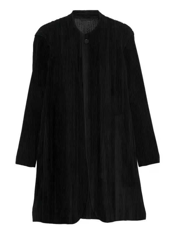 Issey Miyake Plissé-effect Coat - Black