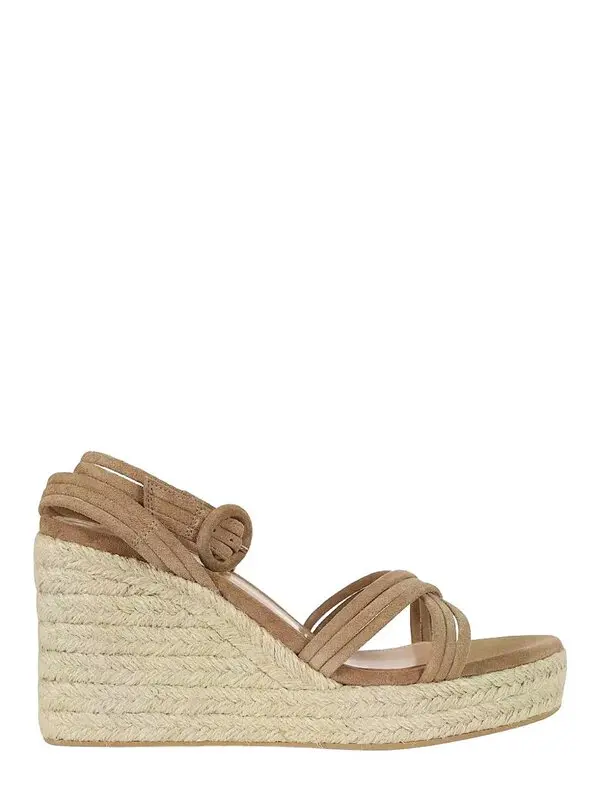 GIANVITO ROSSI Strappy Wedge Sandals - Brown