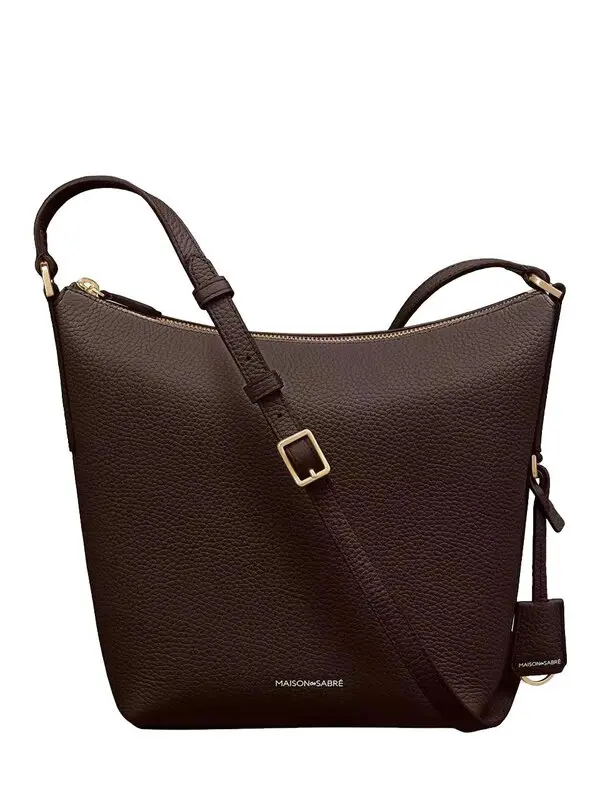 MAISON DE SABRE Trapezoid Leather Bucket Bag - Brown