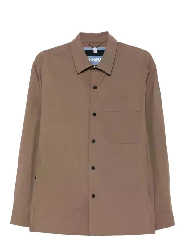 PEOPLE OF SHIBUYA Flap-pocket Shirt Jacket - Brown