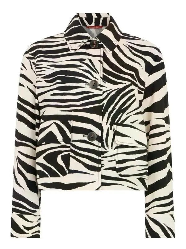 Max Mara Zebra-print Cropped Jacket - Neutrals
