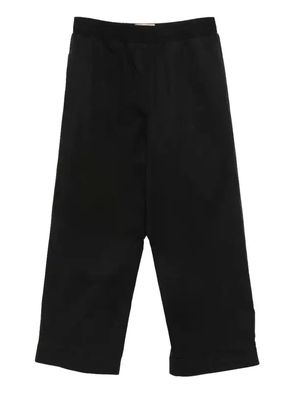 Plan C Elasticated-waistband Wide Leg Trousers - Black