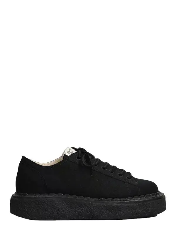 Mihara Yasuhiro Mark Canvas Platform Sneakers - Black