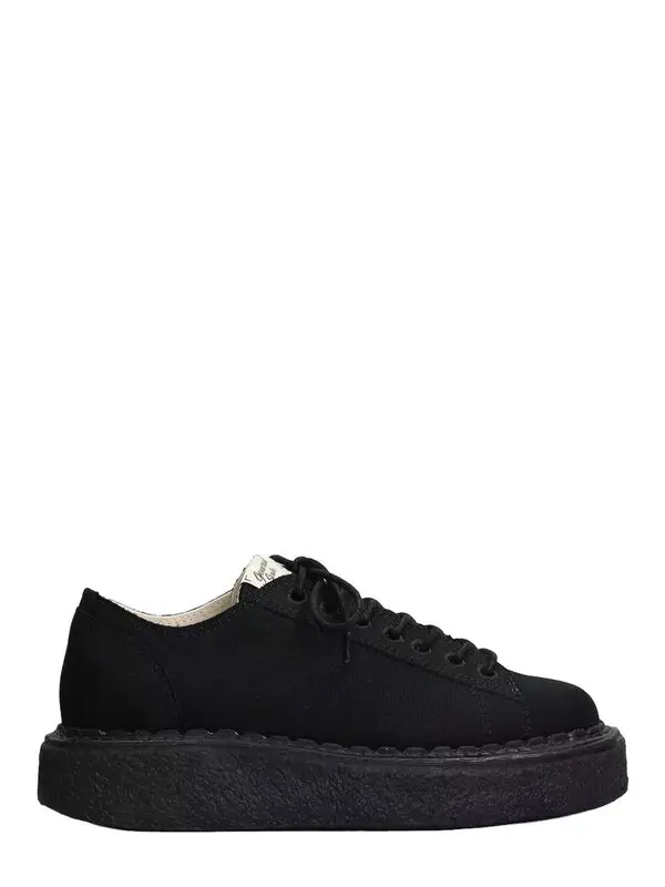 Mihara Yasuhiro Mark Canvas Platform Sneakers - Black