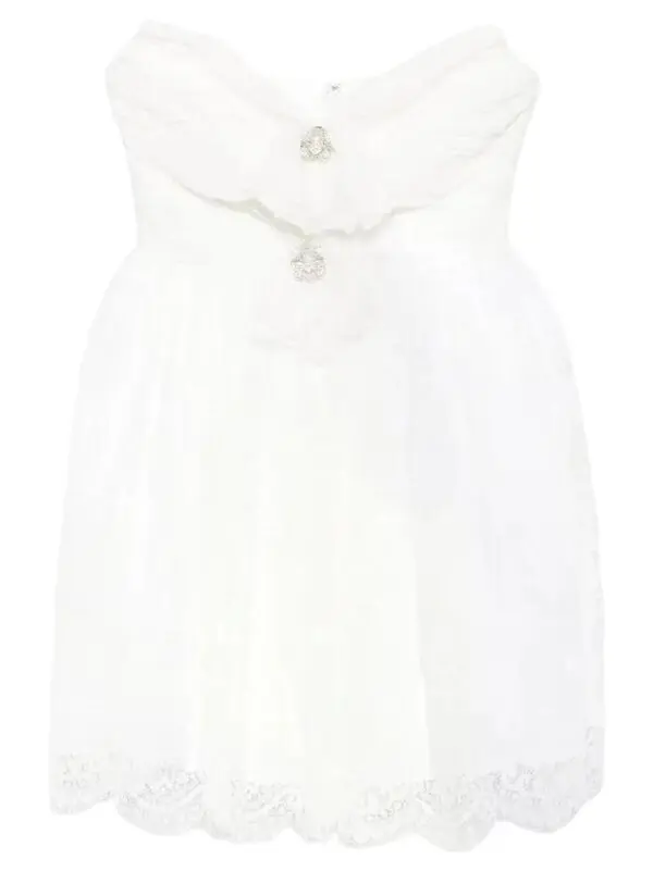 SELF-PORTRAIT Strapless Mini Dress - White