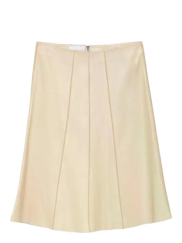 Prada A-line Leather Skirt - Neutrals