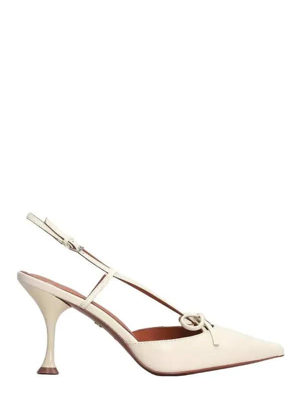 Lola Cruz Audrey Bow-detail Slingback Pumps - Neutrals