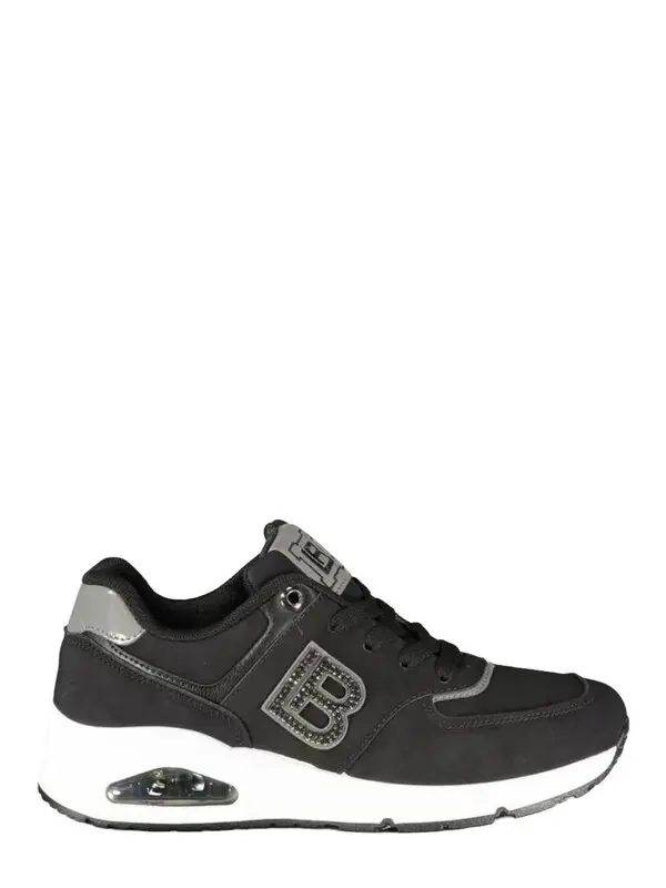 LAURA BIAGIOTTI Logo-patch Crystal-embellished Sneakers - Black