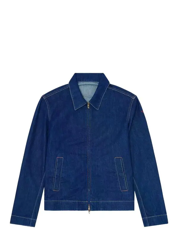 DIESEL® D-rohe Contrast-stitch Denim Jacket - Blue