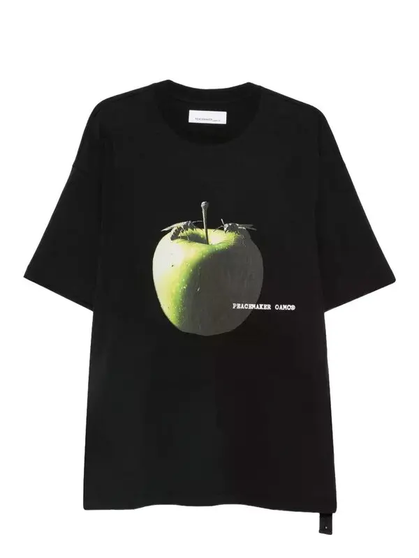 PEACEMAKER OAMC Apple-print T-shirt - Black