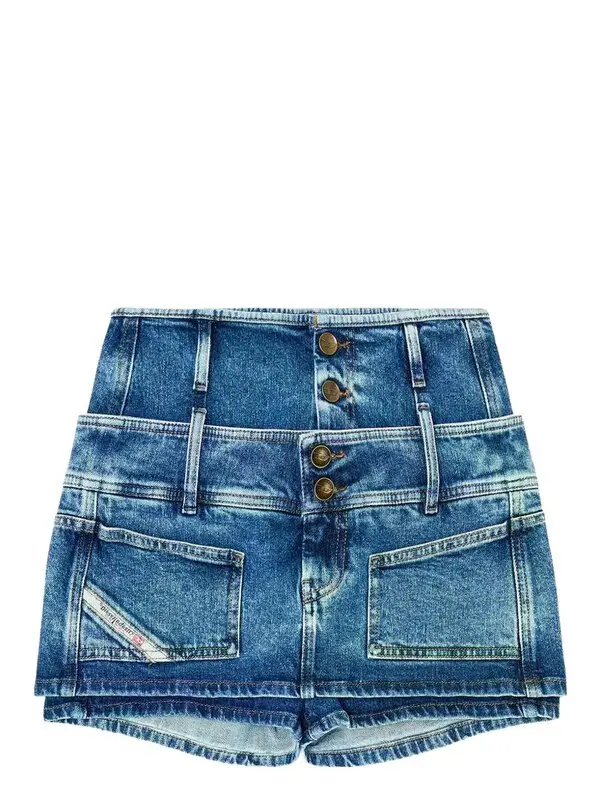 DIESEL® Double-waistband Denim Skort - Blue