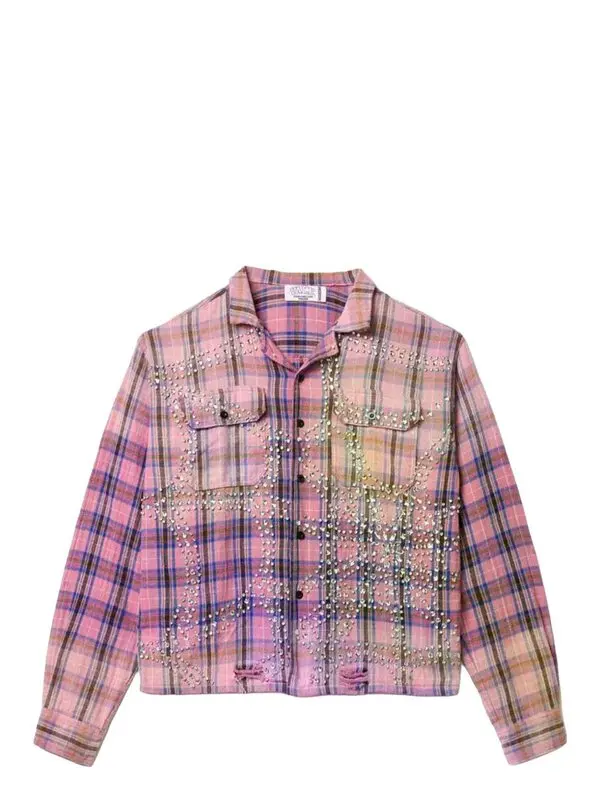 VALE FOREVER Checked Chest Pockets Shirt - Pink