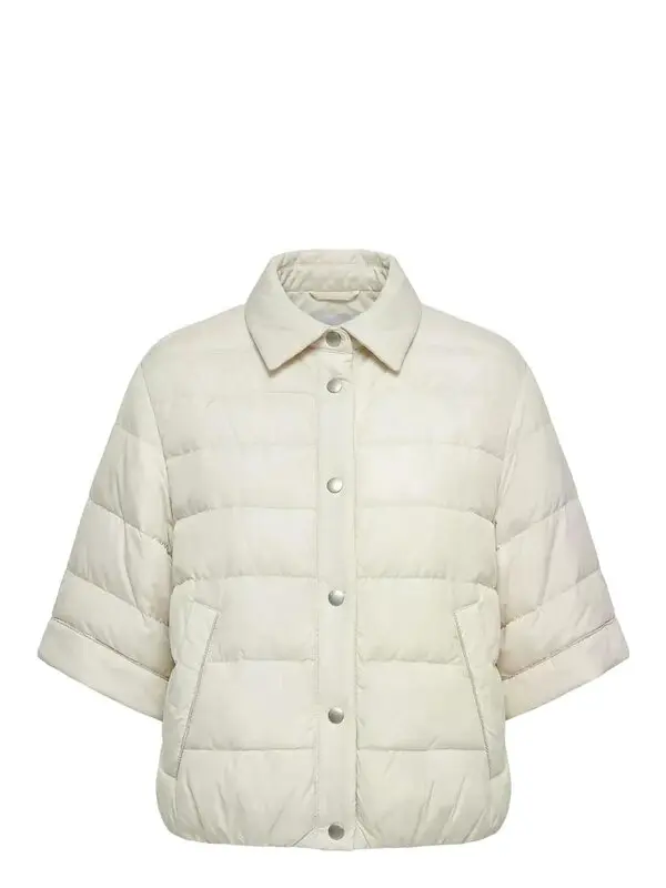 Peserico Quilted Cropped-sleeve Jacket - White