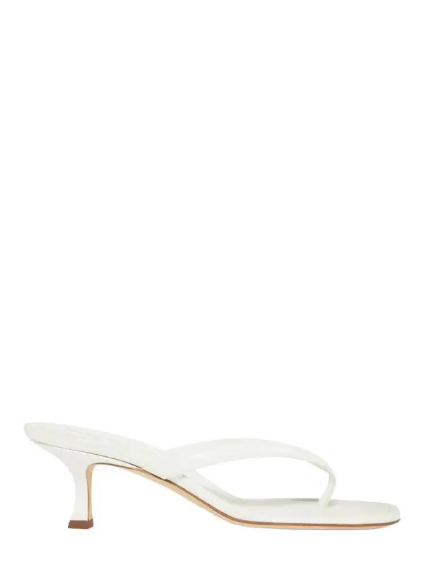 Manolo Blahnik 5mm Paterno Thong-strap Sandals - White
