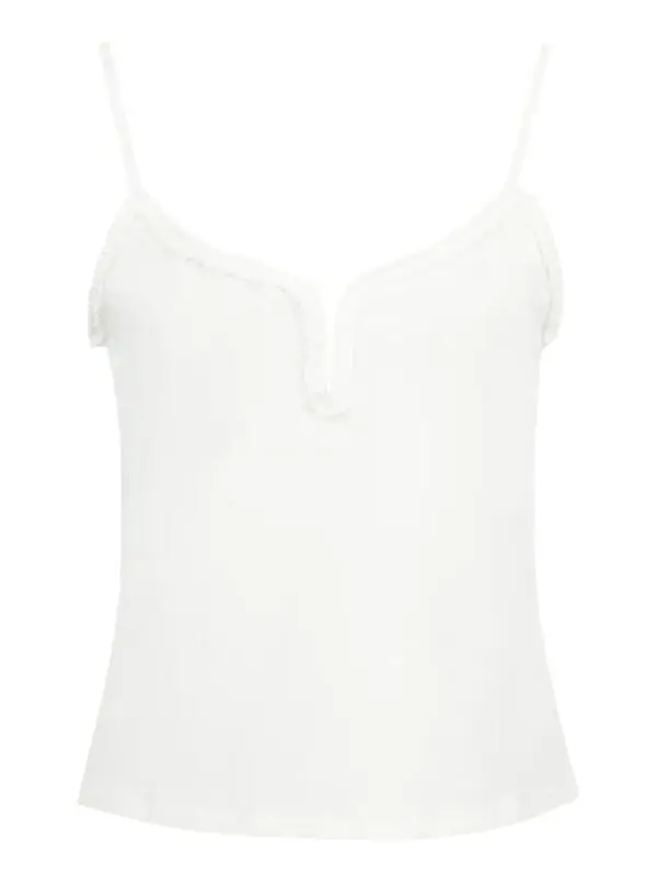 DEIJI STUDIOS Ruffle-trim Clasp Singlet Top - White