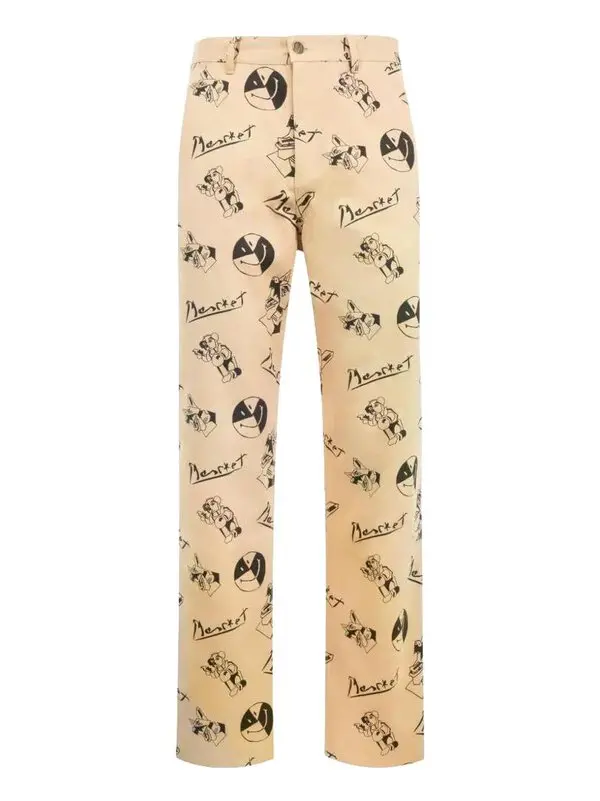 MARKET Smiley Cubism Double-knee Trousers - Neutrals
