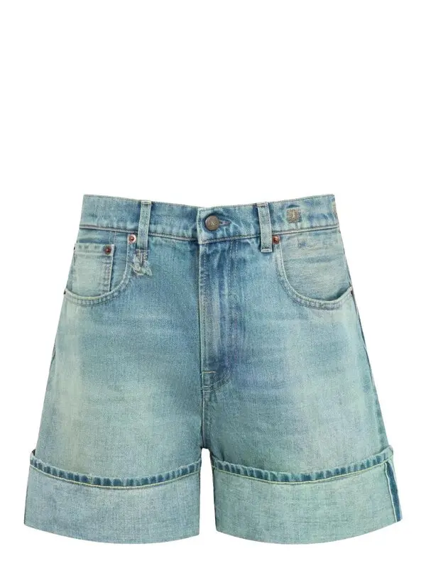 R13 Nina Turned-up Denim Shorts - Blue