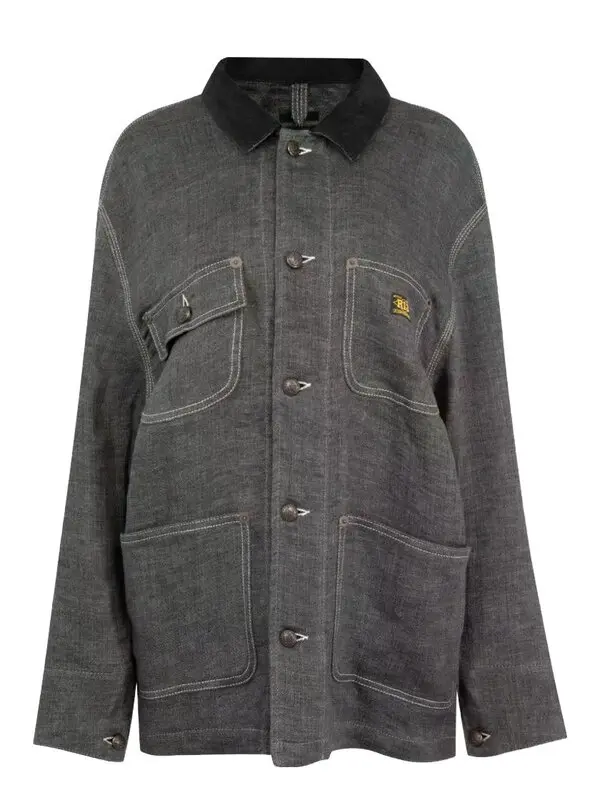 R13 Contrast-collar Oversized Jacket - Grey
