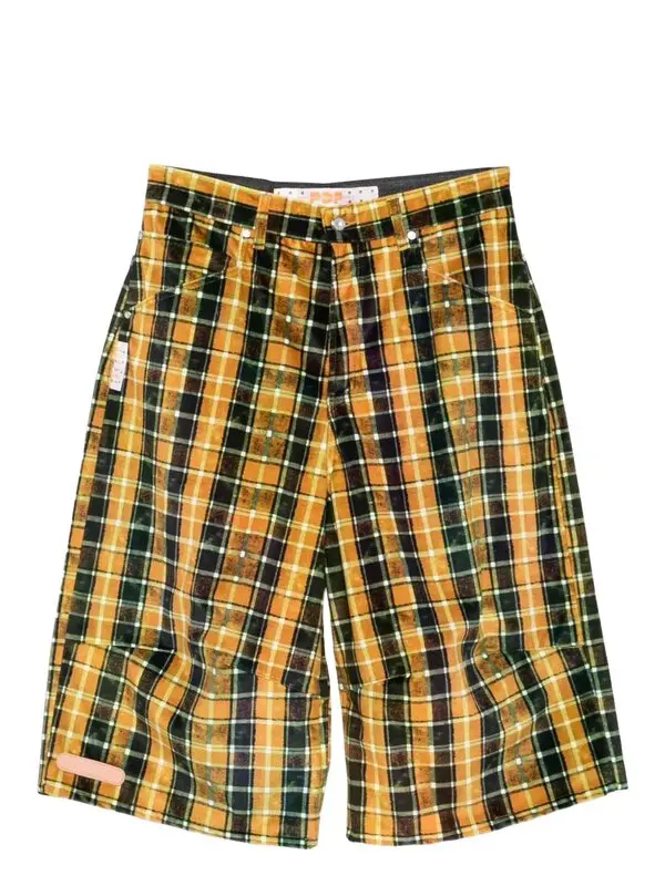 PDF Checkered Shorts - Yellow