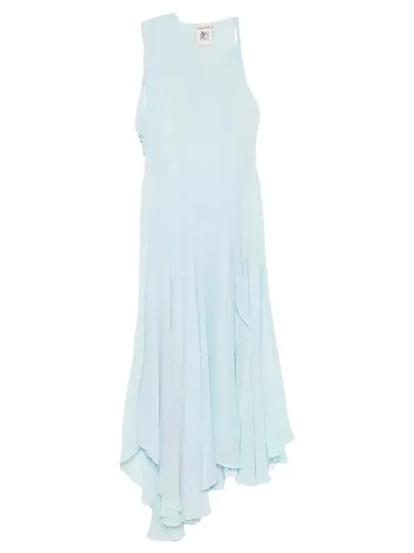 SEMICOUTURE Asymmetric Pleated Dress - Blue