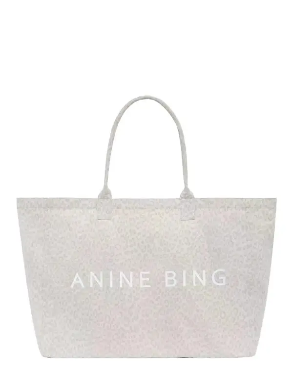 ANINE BING Leopard-print Canvas Tote Bag - Neutrals