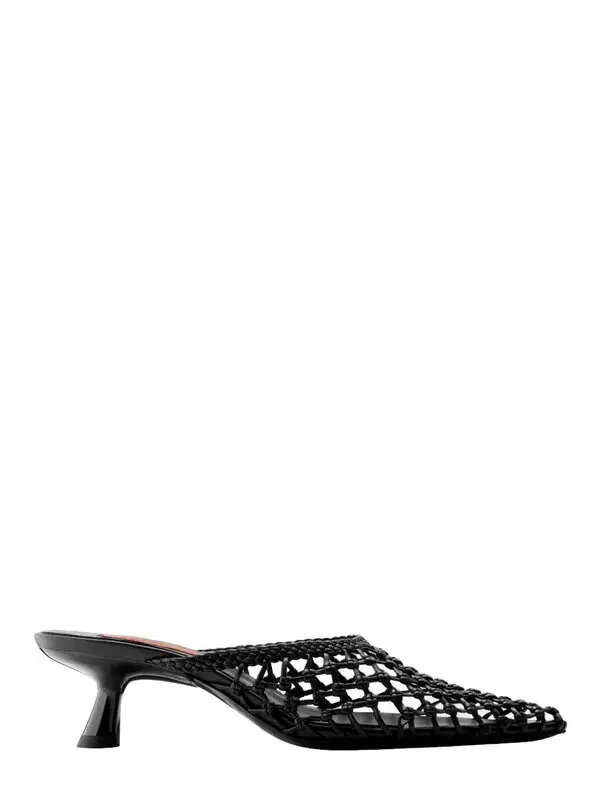 SIMONMILLER Gala Knotted Heeled Mules - Black