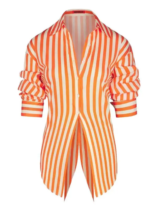SIMONMILLER Loch Stripe-print Cotton Shirt - Orange