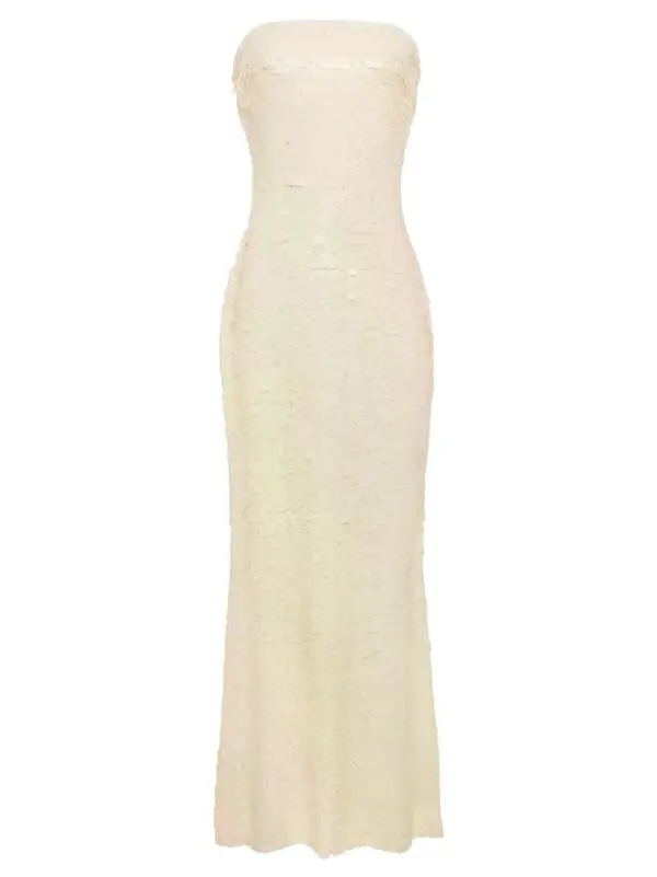 SIMONMILLER Sculpty Sequin-embellished Strapless Maxi Dress - Neutrals
