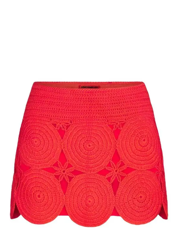 SIMONMILLER Crochet-knit Mini Skirt - Red