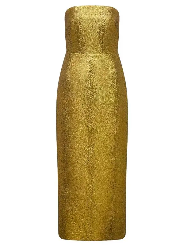 SIMONMILLER Verdelle Strapless Midi Dress - Gold