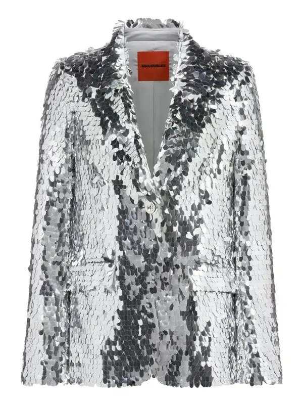SIMONMILLER Leon Sequin-embellished Blazer - Silver